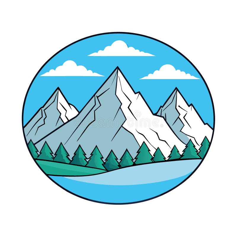 Majestic Snow-Capped Mountain Range in Pristine Winter Landscape Stock ...