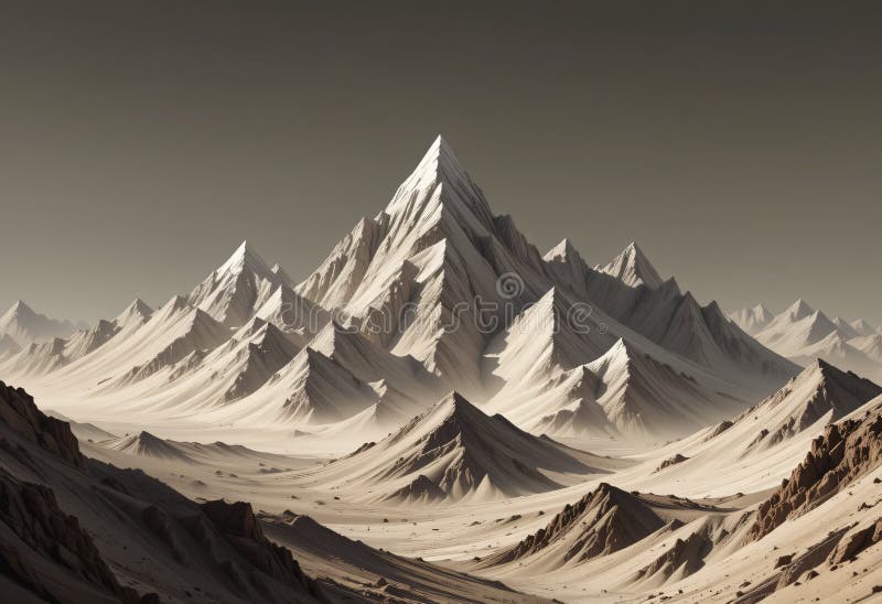 Majestic Snow-capped Mountains on Hazy Backdrop Stock Photo - Image of ...