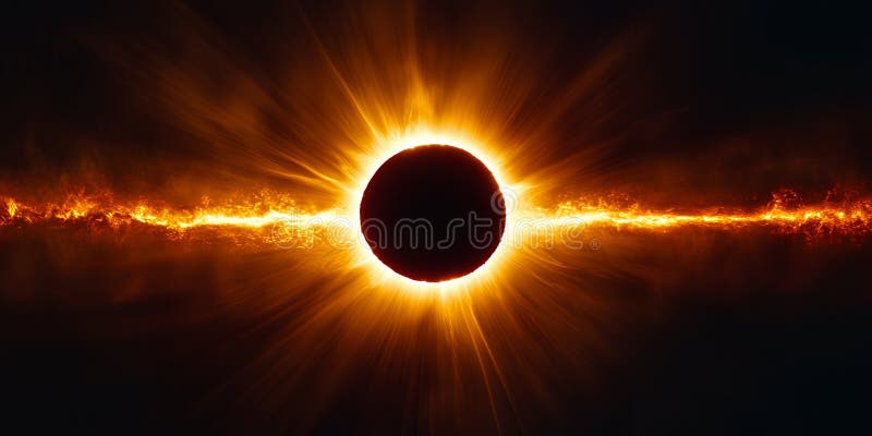 Majestic Solar Eclipse Phenomenon Intense Glowing Rays Cosmic Event ...