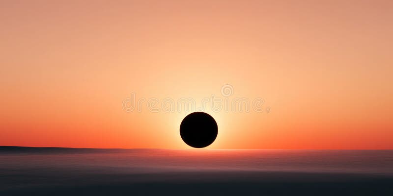 Majestic Solar Eclipse Sunset Over Tranquil Ocean Horizon Stock Photos ...