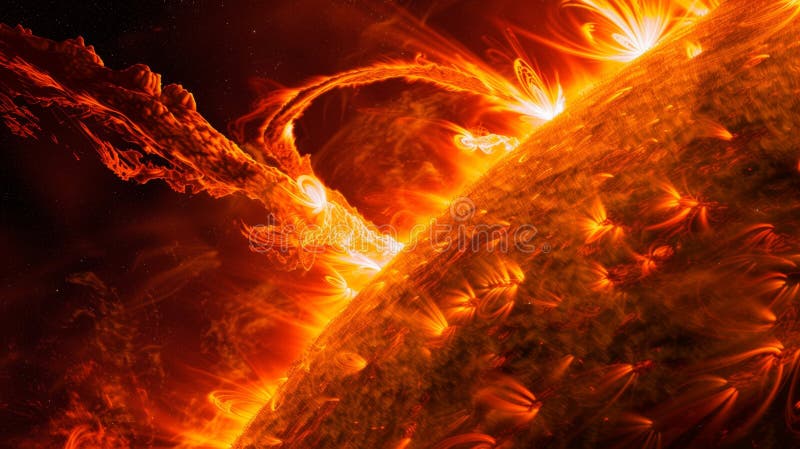Majestic Solar Flare Erupting from the Sun S Surface Stock Image ...