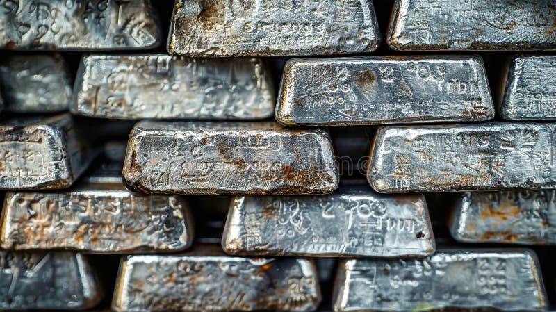 A Majestic Stack of Silver Bars, Gleaming in the Light, Symbolizing ...