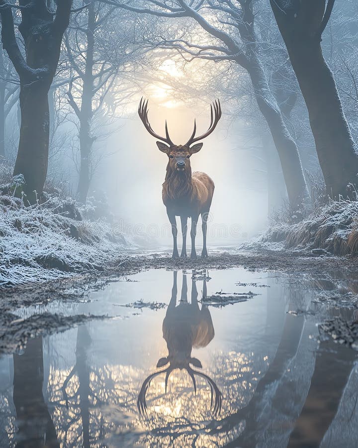 Majestic Stag in Morning Light, AI Generated Stock Illustration ...