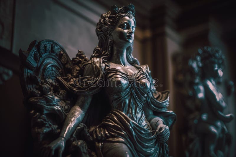 Majestic Statue of a Mythological Hero Stock Illustration ...