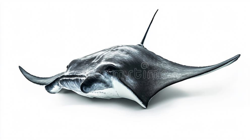 Majestic Stingray Manta Ray Isolated on White Background Stock Image ...