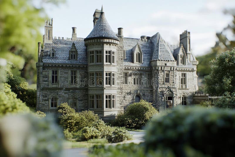 Majestic Stone Manor, a Timeless Architectural Gem Stock Image - Image ...