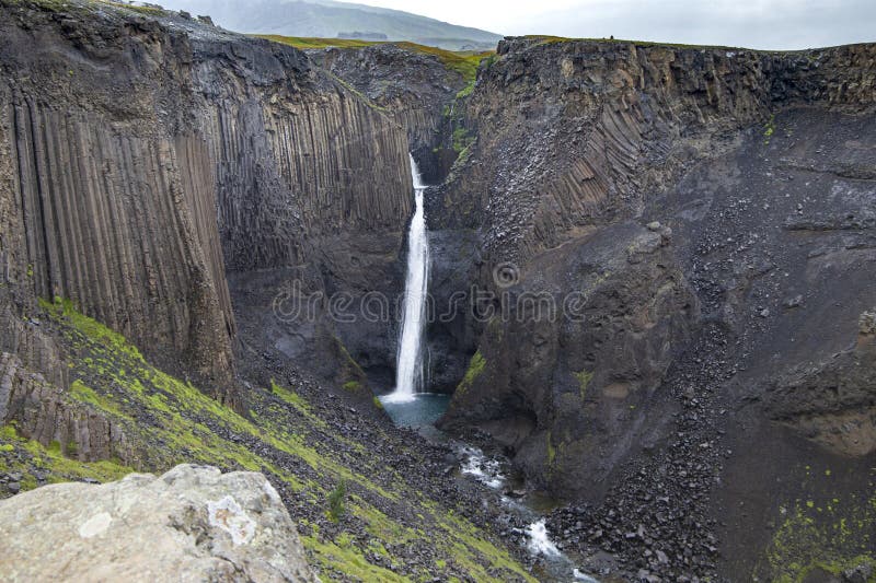 Majestic Studlafoss Waterfall in Basalt Canyon Stock Photo - Image of ...