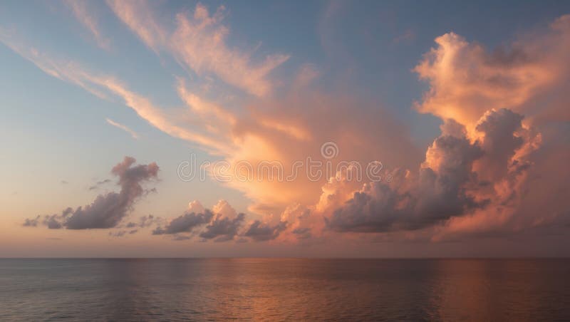Majestic Sunset Over Ocean with Dramatic Clouds. Stock Photo - Image of seabed, theatrical ...
