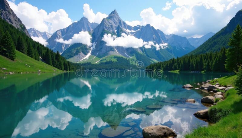 Majestic Tatra Peaks Reflected in a Mountain Lake, High Resolution ...