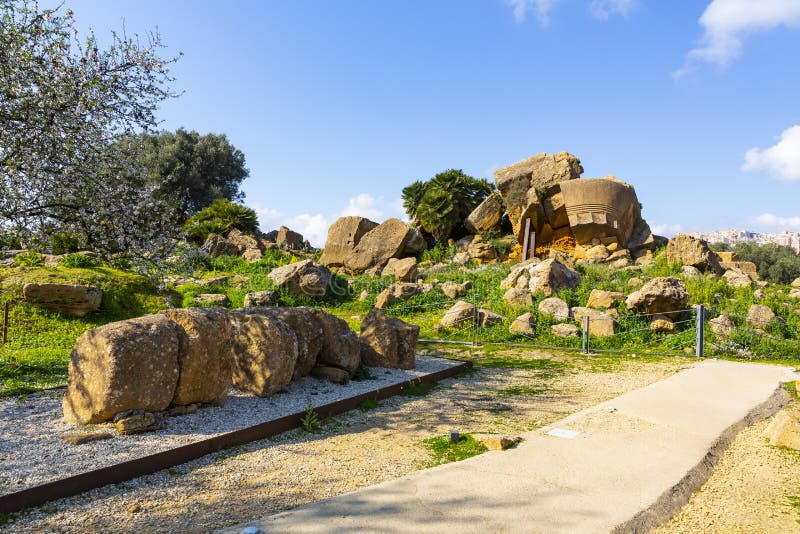 The Majestic Telamon in the Valley of the Temples Stock Image - Image ...