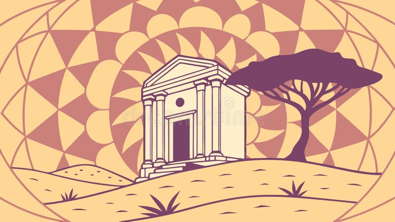 Majestic Temple on a Path in Ancient Ruins, Vector Design Generative AI ...