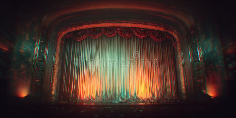 Majestic Theater Stage Enchanting Performance Backdrop Stock ...