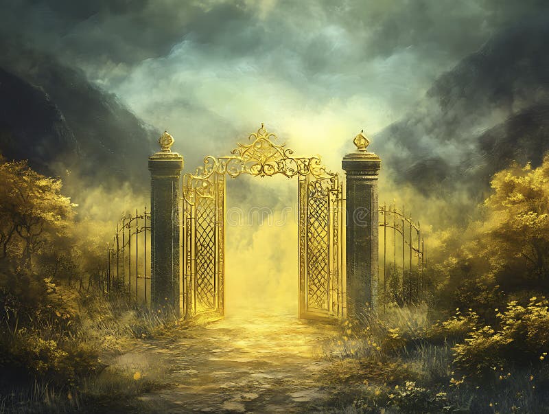 Majestic Threshold, Eternal Gate Silent Stock Image - Image of ...