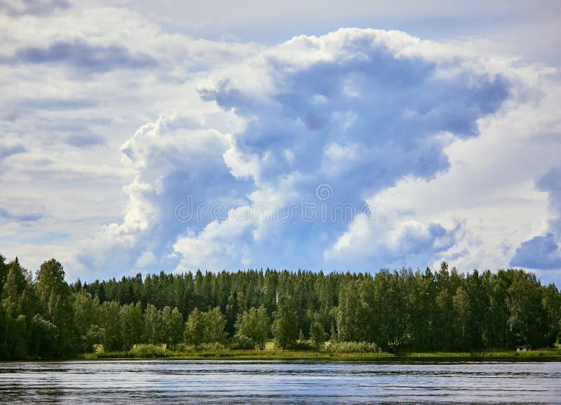Majestic Thunder Clouds Forming in the Bright Summer Day Sky in Finland ...
