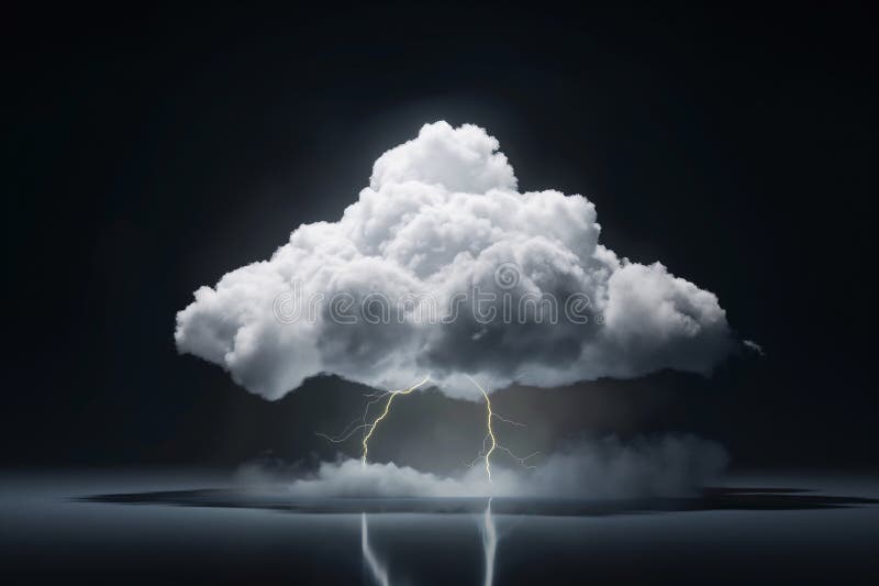 Majestic Thundercloud with Lightning Over Water Stock Image - Image of ...