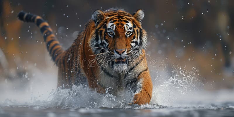 Powerful Tiger in Action. Created by Generative Artificial Intelligence ...