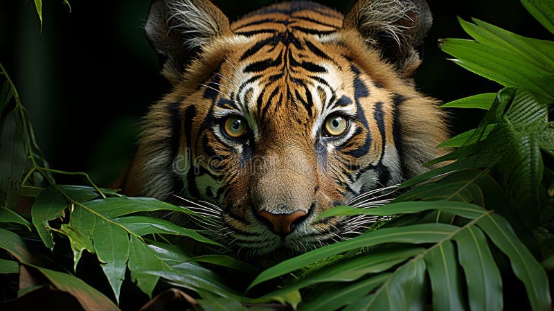Majestic Tiger Staring with Intelligence and Grace Directly into the ...