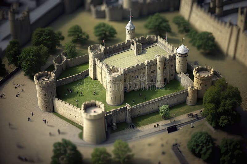 The Majestic Tower of London: a Miniature World. Stock Illustration ...