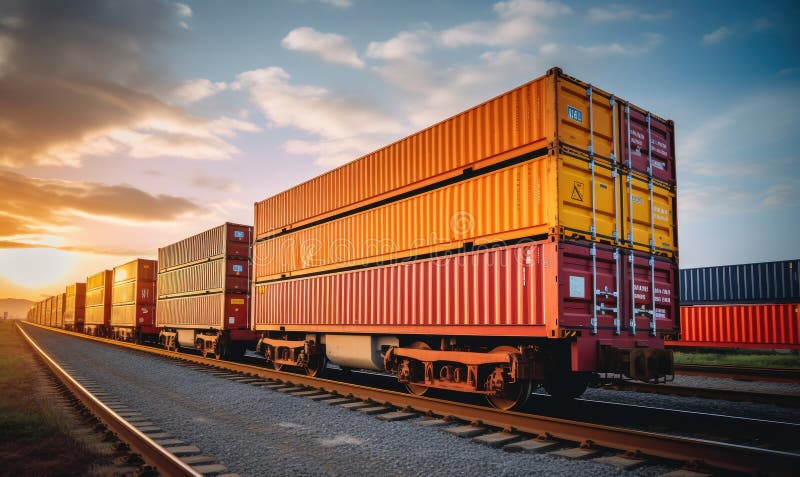 A Majestic Train Journey through Endless Train Tracks Stock ...