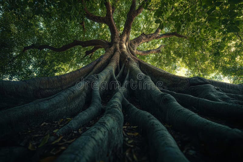 Majestic Tree Roots Stretching Out Stock Illustration - Illustration of ...