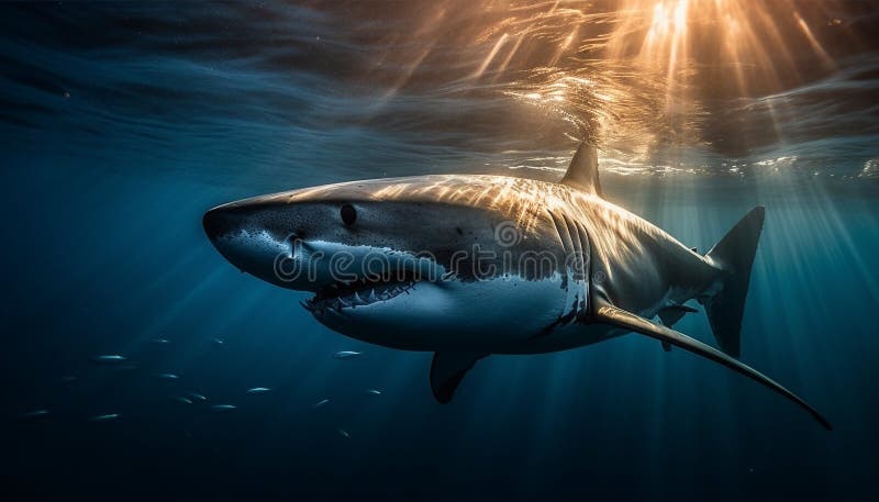 Majestic Underwater Giant Fish with Sharp Teeth and Aggressive Motion ...