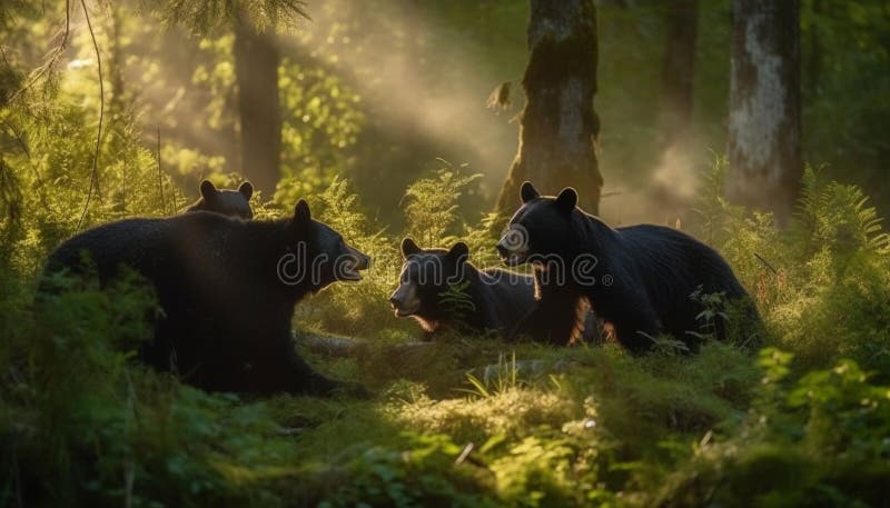 Majestic Undomesticated Cat Walking on Wet Meadow Generated by AI Stock ...