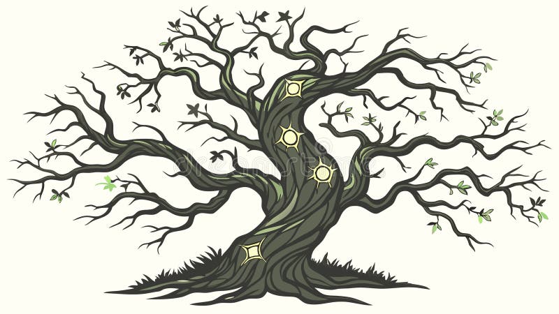 Ancient Banyan Tree with Sprawling Roots, Vector Design Generative AI ...