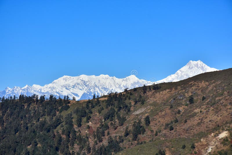 Majestic View of Mount Kanchenjunga Stock Image - Image of morning ...