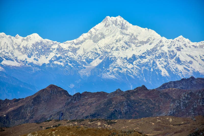 Majestic View of Mount Kanchenjunga Stock Image - Image of himalaya ...