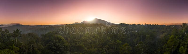 Large volcano at sunrise stock photo. Image of adventure - 157746482