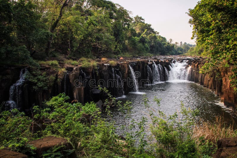 Tad Pha Suam Waterfall in Pakse, Champasak, Laos Stock Image - Image of ...