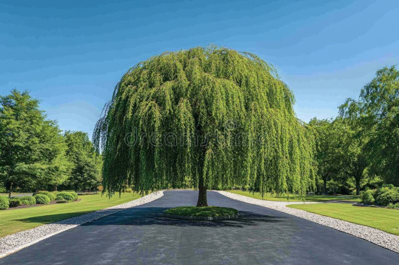 Majestic Weeping Willow Graces Tranquil Waters with Fresh Green ...
