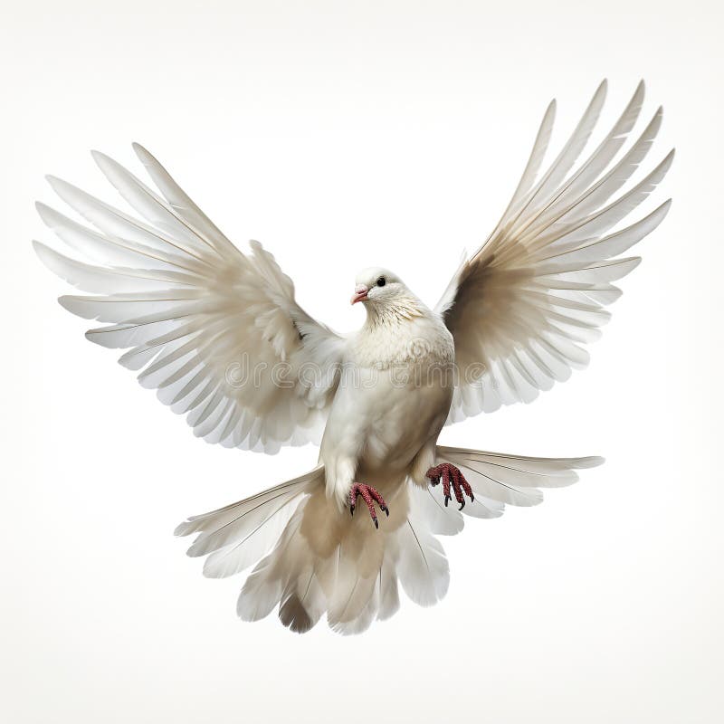 A Majestic White Bird with Wings Spread Soars Gracefully. White ...