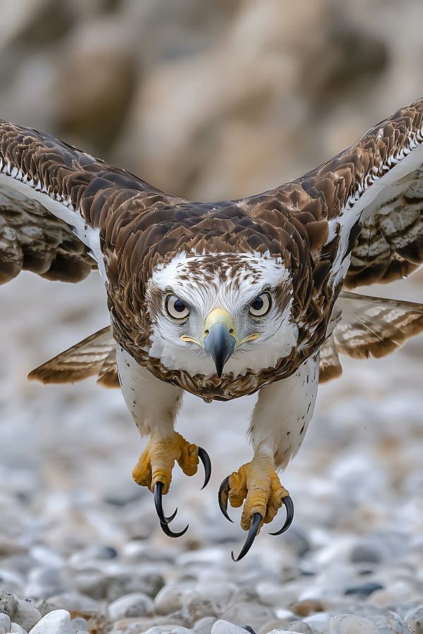 Majestic White-tailed Eagle in Flight, Powerful Talons Extended Stock ...