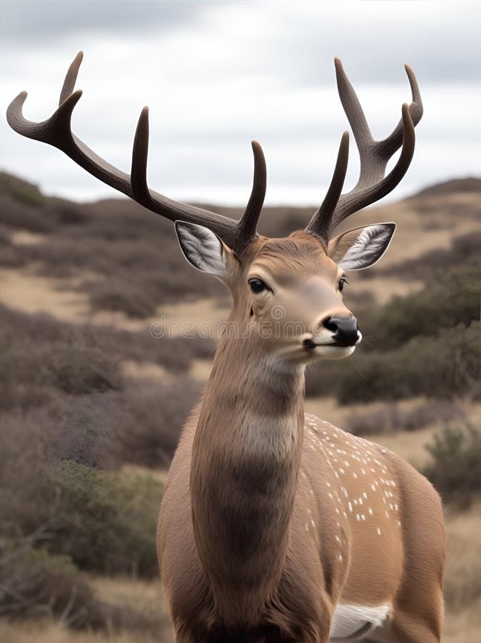 Majestic Wild Deer in His Element Stock Illustration - Illustration of ...