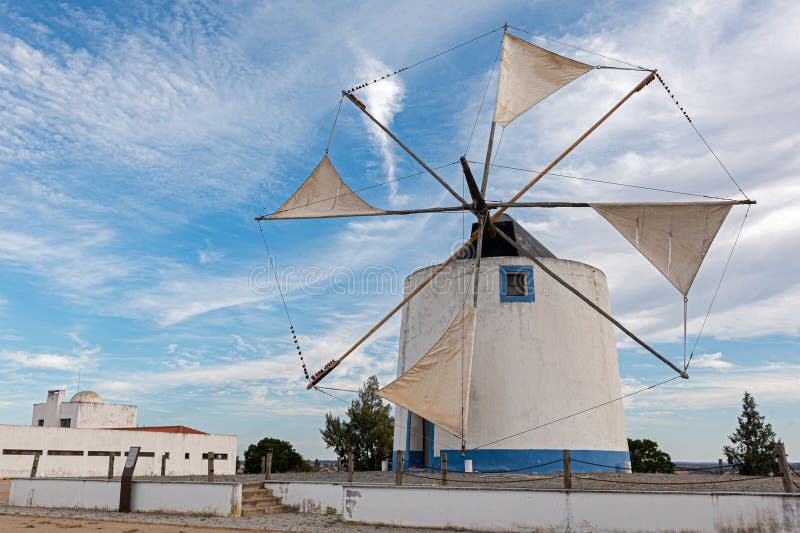 Majestic Windmill in Full Operation Stock Photo - Image of spinning ...