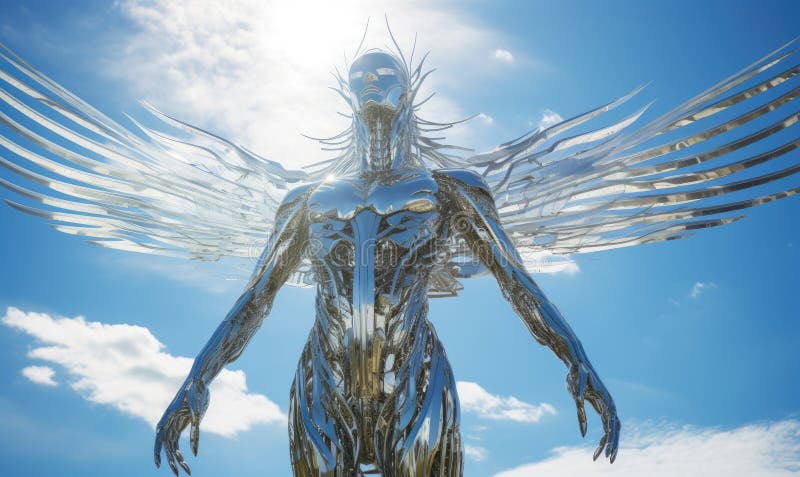 A Winged Statue Atop a Majestic Building Stock Illustration ...