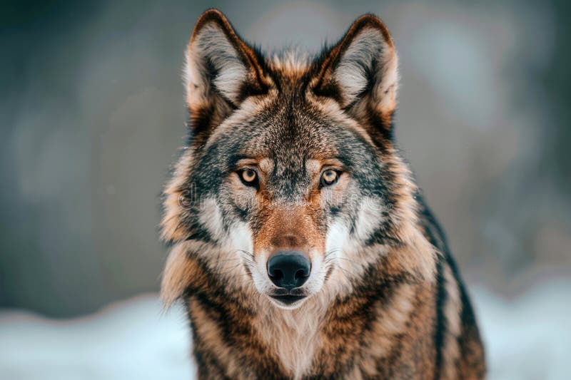 A Majestic Wolf with Piercing Eyes Stares into the Camera. Stock Image ...