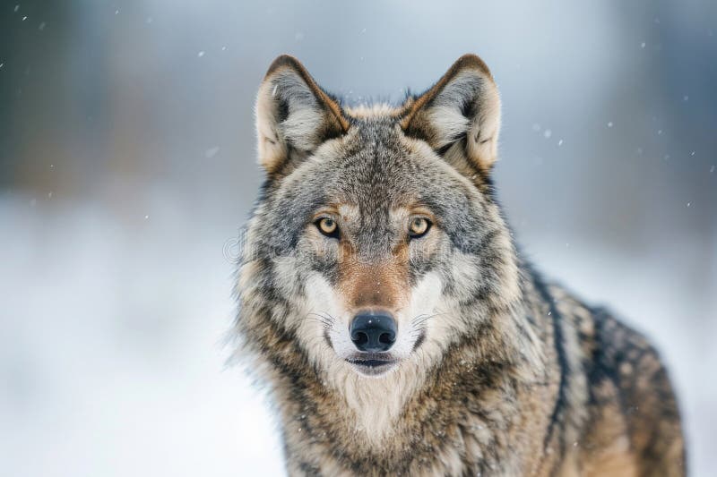 A Majestic Wolf with Piercing Eyes Stares into the Camera. Stock Image ...