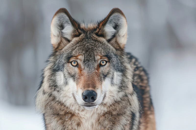 A Majestic Wolf with Piercing Eyes Stares into the Camera. Stock Image ...