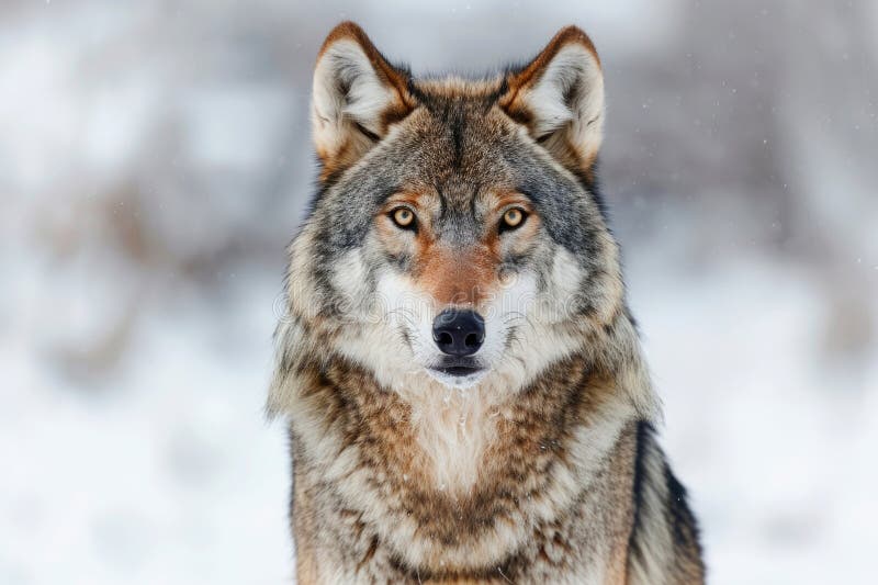 A Majestic Wolf with Piercing Eyes Stares into the Camera Stock Photo ...