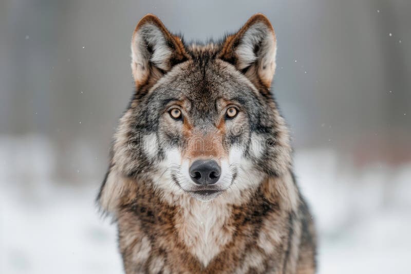 A Majestic Wolf with Piercing Eyes Stares into the Camera. Stock Photo ...