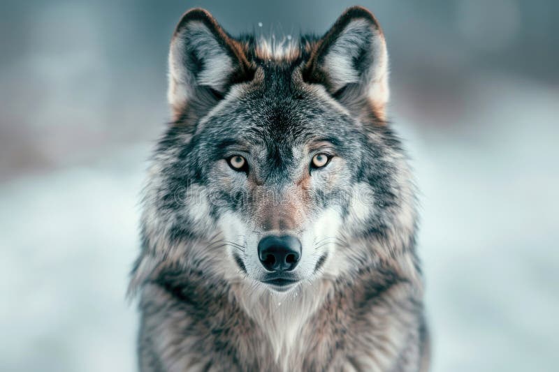 A Majestic Wolf with Piercing Eyes Stares into the Camera. Stock Photo ...