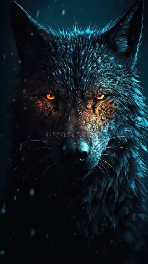 Majestic Wolves on a High-Resolution Wallpaper . Stock Illustration ...
