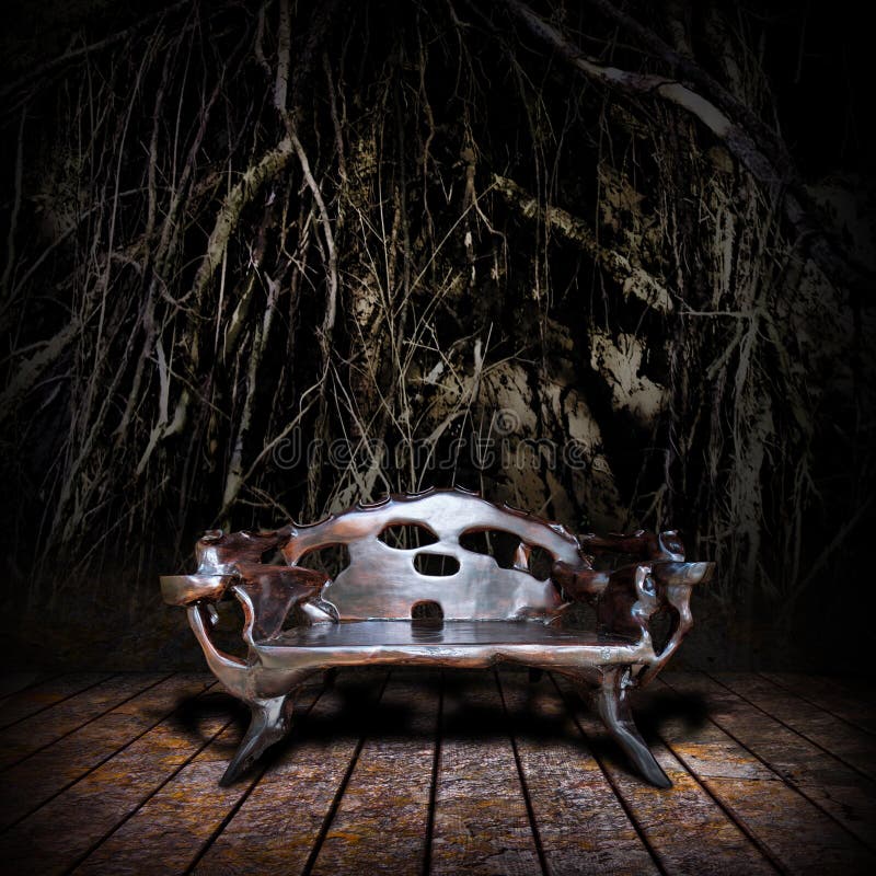 Majestic wooden throne stock image. Image of dark, forest - 25233135