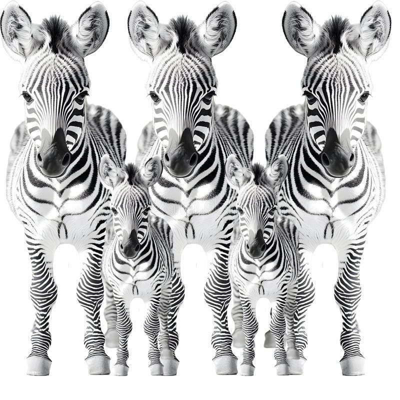 Majestic Zebra in Full View White Background Stock Illustration ...
