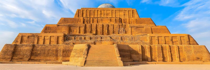 Majestic Ziggurat of Ur Ancient Mesopotamian Pyramid Structure Under a ...