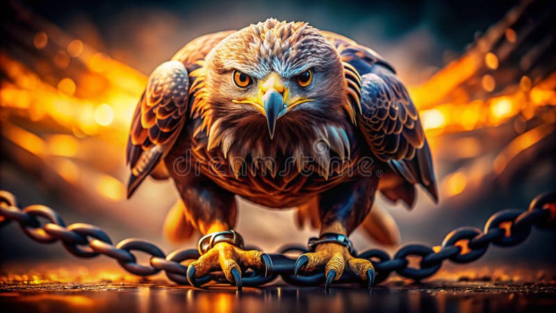 Majestically Imprisoned a Captive Eagle Powerful Bird of Prey ...