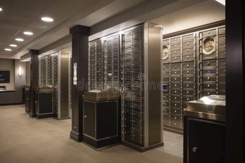 Major Bank with Safe Deposit Boxes, Protected by Heavy-duty Vault Doors ...