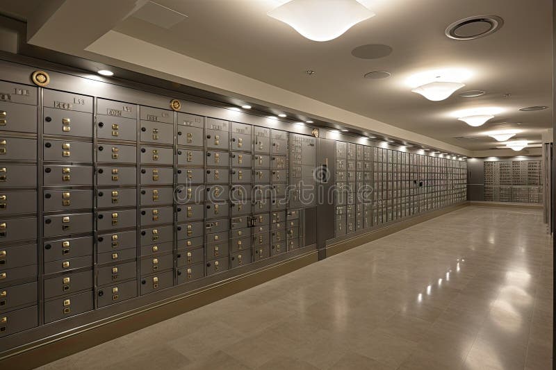 Major Bank with Safe Deposit Boxes, Protected by Heavy-duty Vault Doors ...